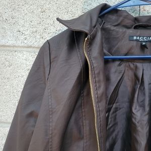 Baccini | Jackets & Coats | Baccini Medium Brown Faux Leather Jacket ...